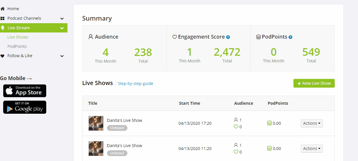 Live Stream Onboarding Guide | Podbean